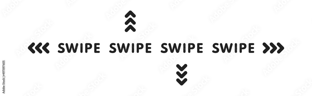 Swipe icon set. Swipe left, right, up and down. Vector EPS 10 Stock ...