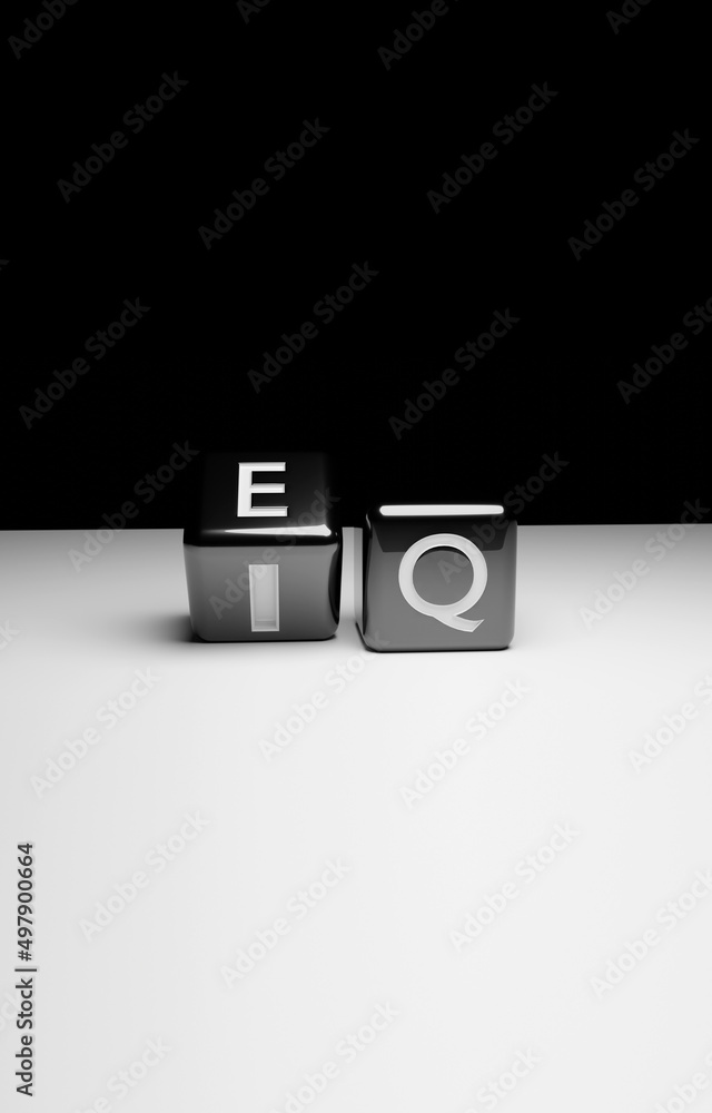 black EQ, IQ cubes, dice, emotional intelligence Stock Photo | Adobe Stock
