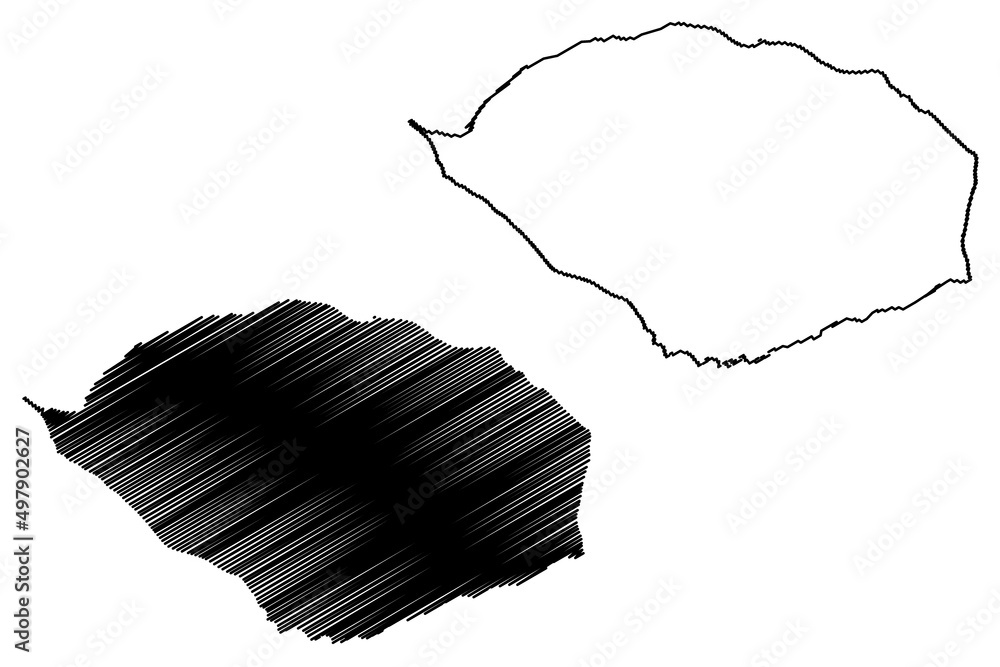 Samothrace island (Hellenic Republic, Greece, Aegean Sea) map vector ...