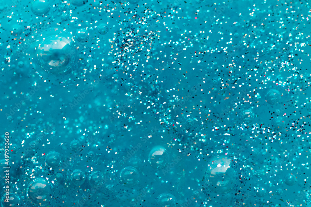 Macro photography of the slime texture.Abstrat blue background with ...