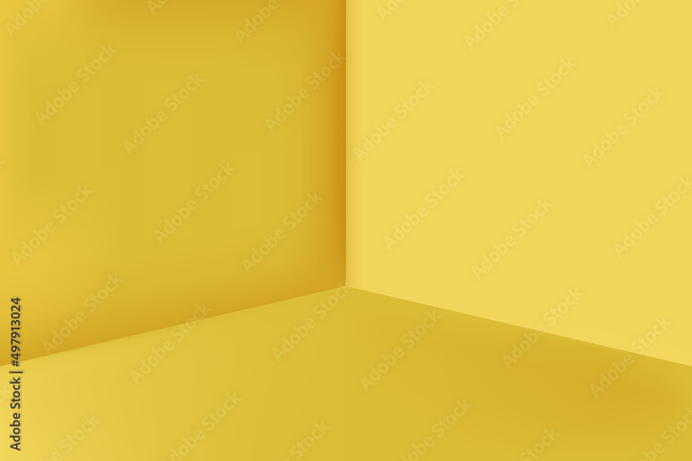 Empty room yellow vector. Yellow empty studio space background. Room ...