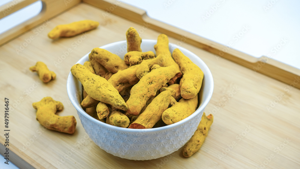 Organic Fresh Turmeric stick also known as Haldi. Dried turmeric are ...