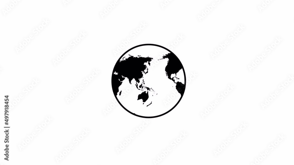 Background vector video (animation) of a rotating ball on which a map ...