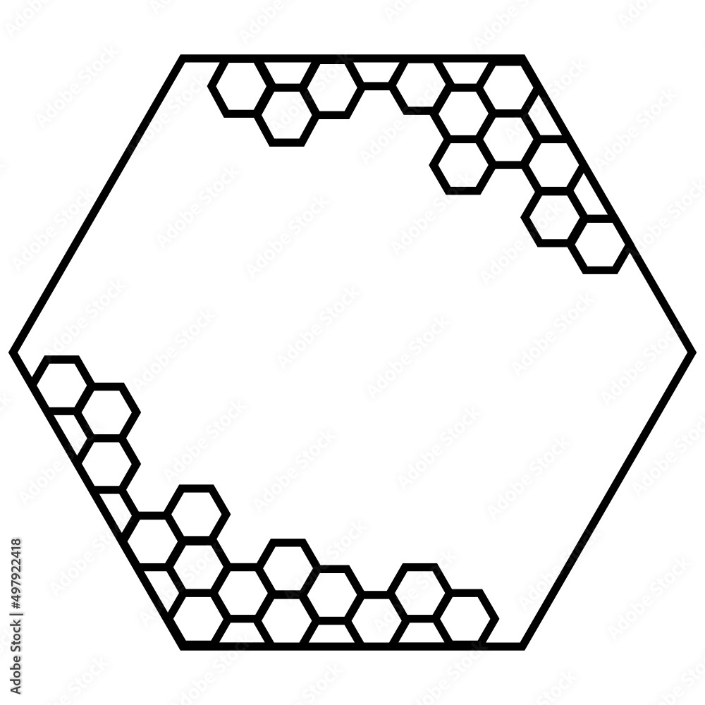 Hexagon border with honeycomb svg, Bee frame svg cut file Stock Vector ...