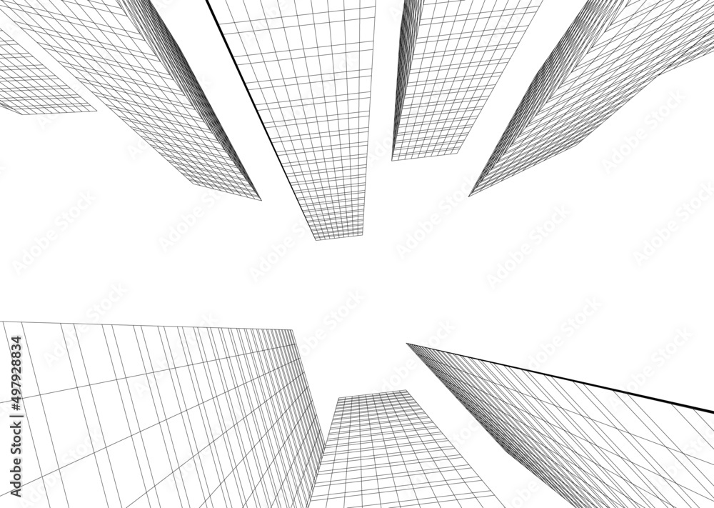 City building architectural drawing Stock Vector | Adobe Stock