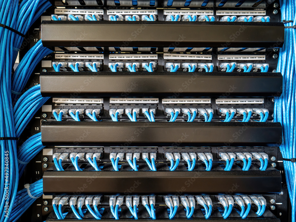 Connect data switches to patch panels using UTP patch cords. Stock ...