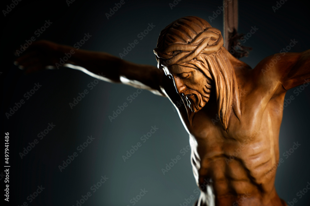 Religion theme - Jesus Christ. Cruciefied Jesus figure isolated on ...