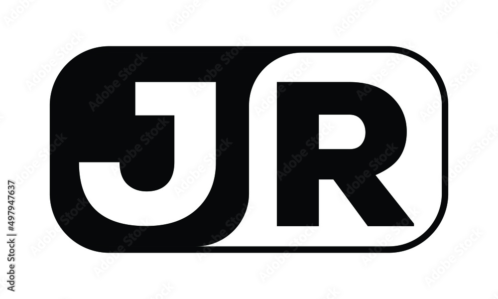 JR rectangular shape logo design vector template | monogram logo ...