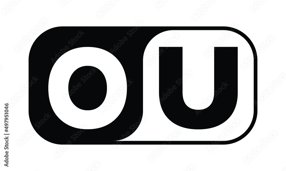 OU rectangular shape logo design vector template | monogram logo ...