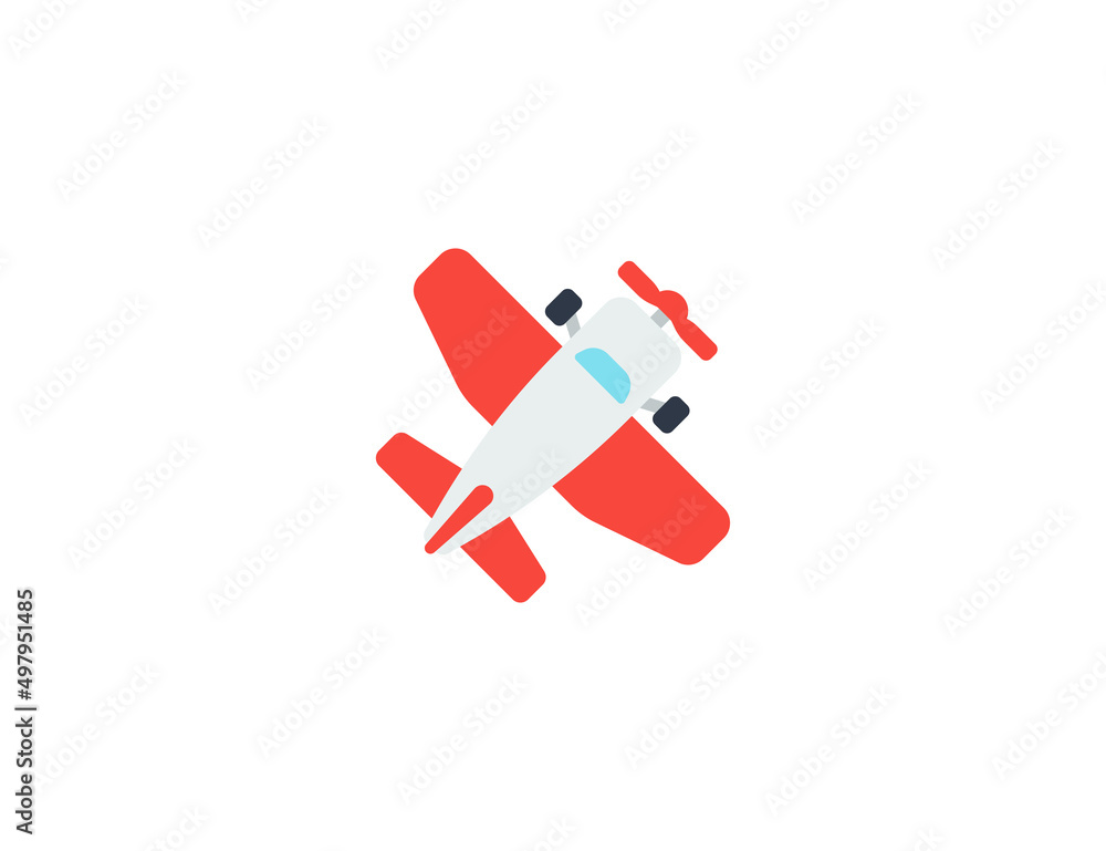 Small Airplane vector flat emoticon. Isolated Small Plane illustration ...