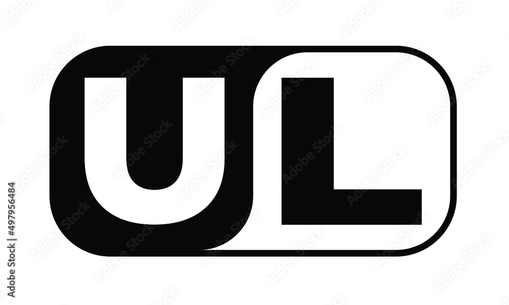 UL rectangular shape logo design vector template | monogram logo ...