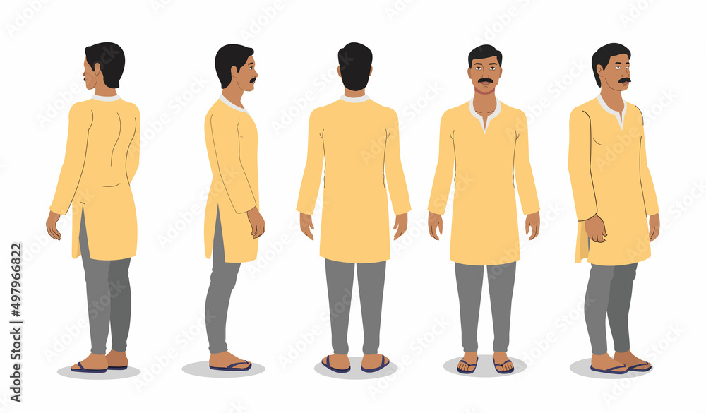 Man model sheet for animation | Model sheet of Indian man | Man ...