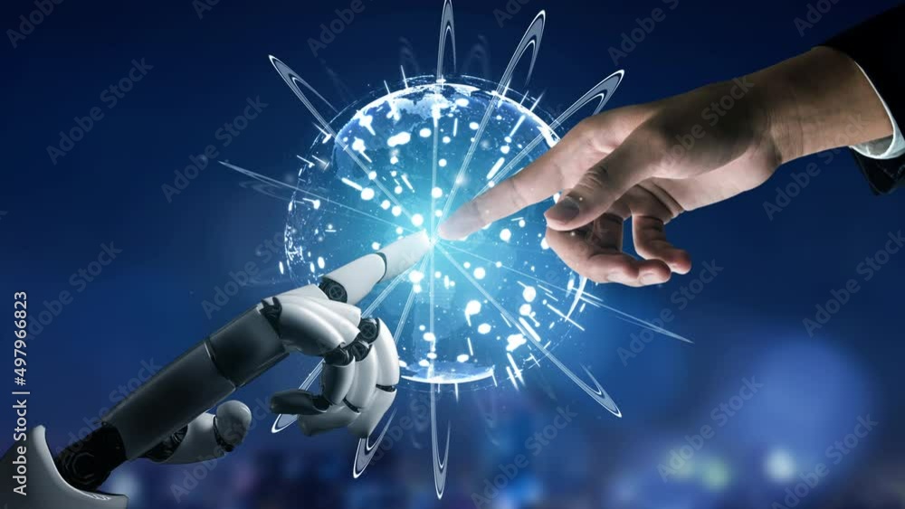 Futuristic robot artificial intelligence revolutionary AI technology ...