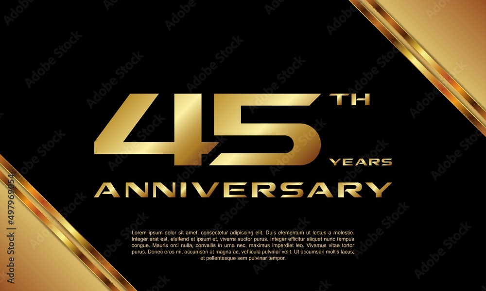 45th anniversary logotype. Anniversary celebration template design for ...