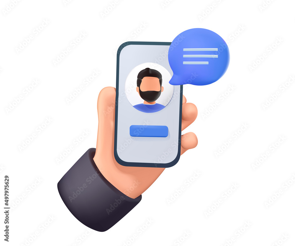 Person having a video call or online conference meeting, smartphone ...