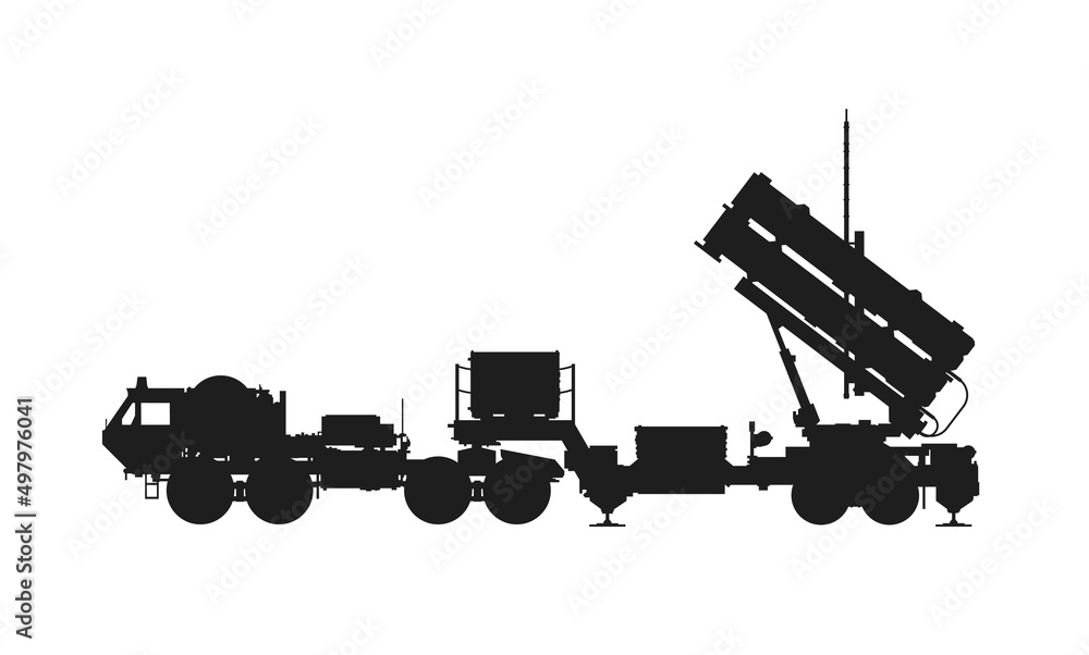 mim-104 patriot anti-aircraft missile system. rocket weapon and army ...