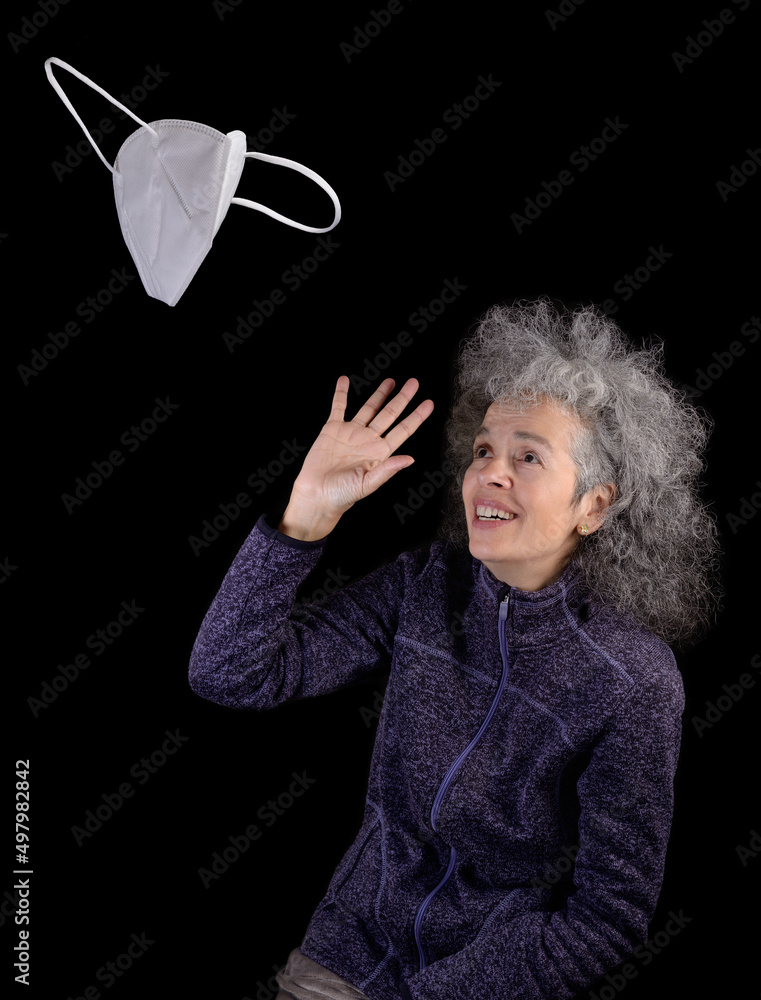 Goodbye Covid face mask Stock Photo | Adobe Stock