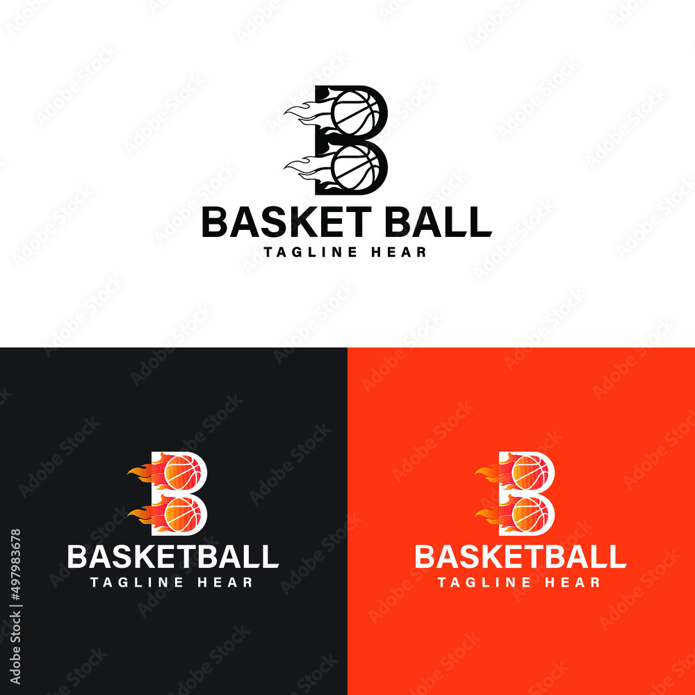 Basketball logo design Stock Vector | Adobe Stock