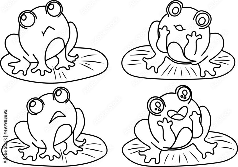 Frog for coloring book.Line art design for kids coloring page. Coloring ...