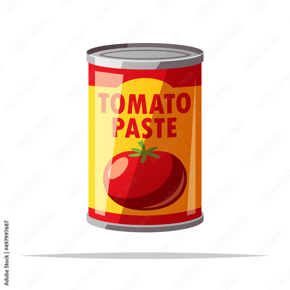 Tomato Paste Can Vector Isolated Illustration Stock Vector Adobe Stock