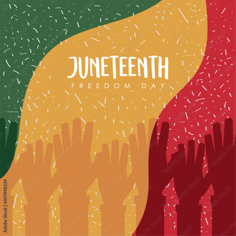 juneteenth freedom day lettering postcard Stock Vector | Adobe Stock