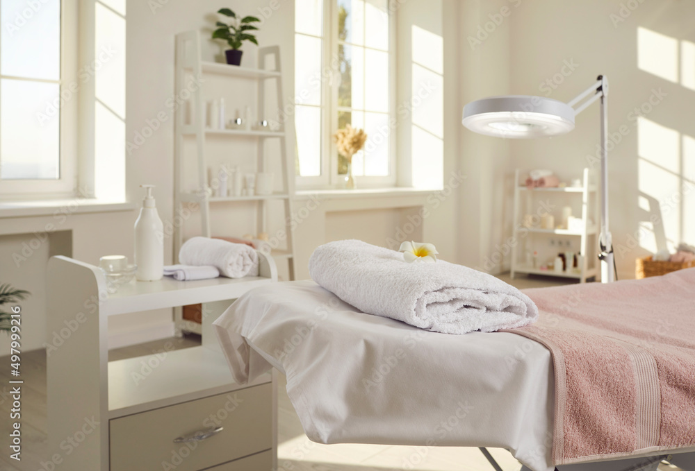 Beautiful modern interior of new spa salon, beautician's office, beauty ...