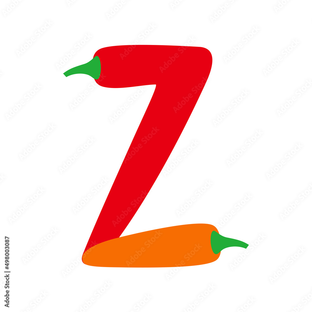 Chili pepper alphabet, vector illustration Stock Vector | Adobe Stock