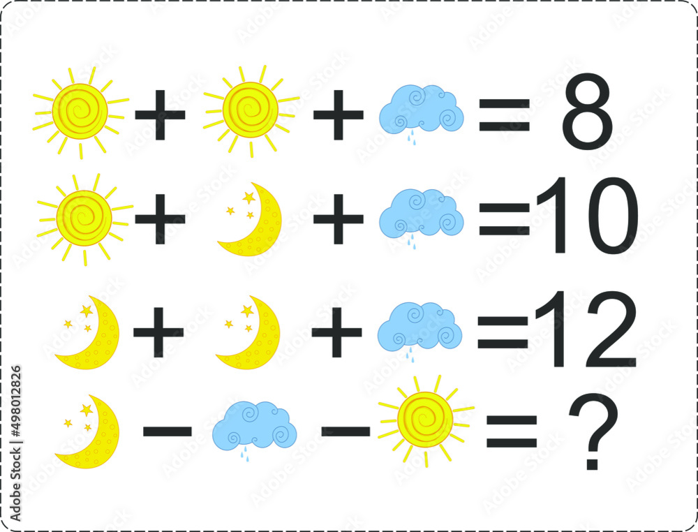 Mathematics educational game for children. Advanced level. Learning ...