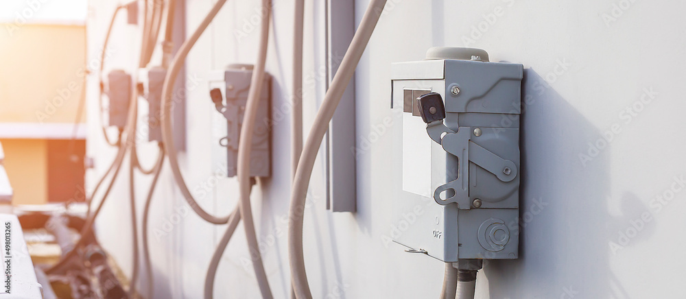 electrical safety switch box on isolate background.main electrical ...