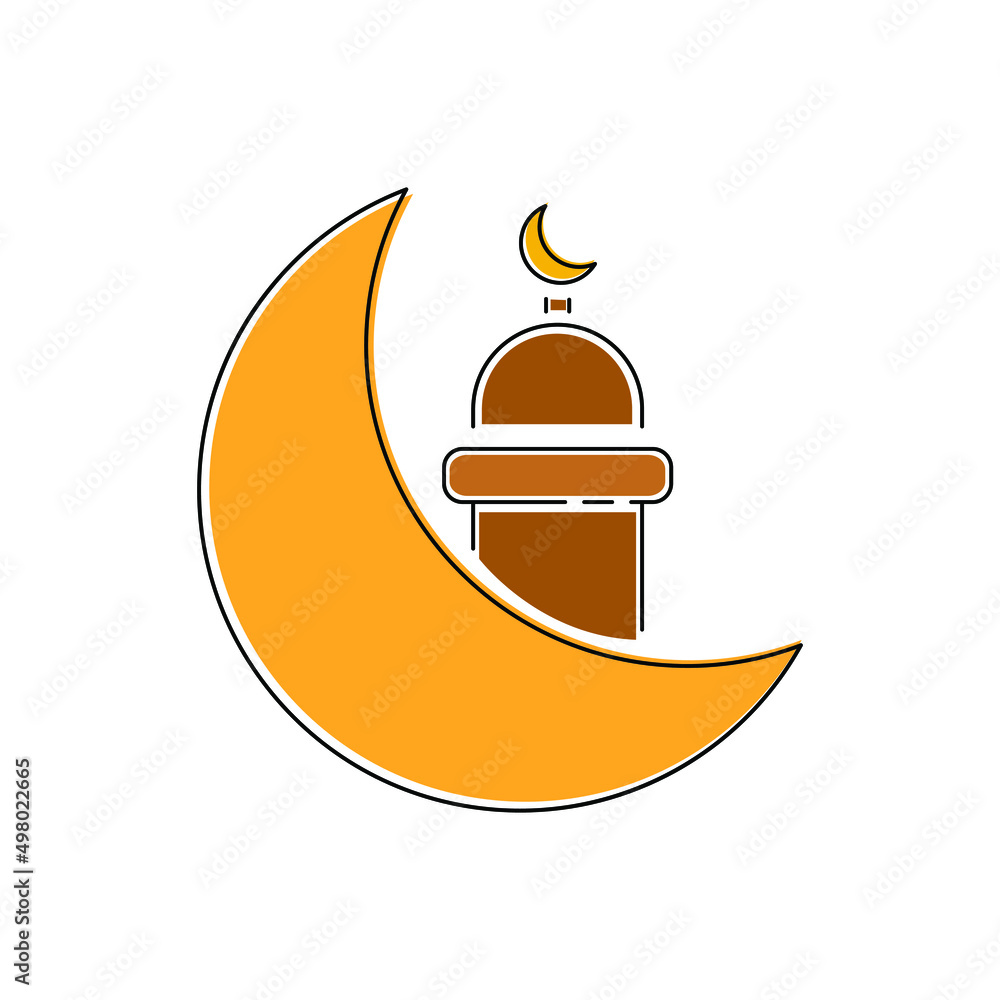 Ramadan Kareem sign and Eid al-Adha symbols. Happy fasting month, holy ...