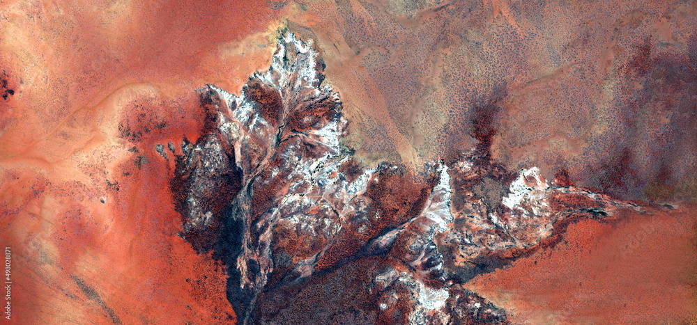 abstract landscape of the deserts of Africa from the air emulating the ...