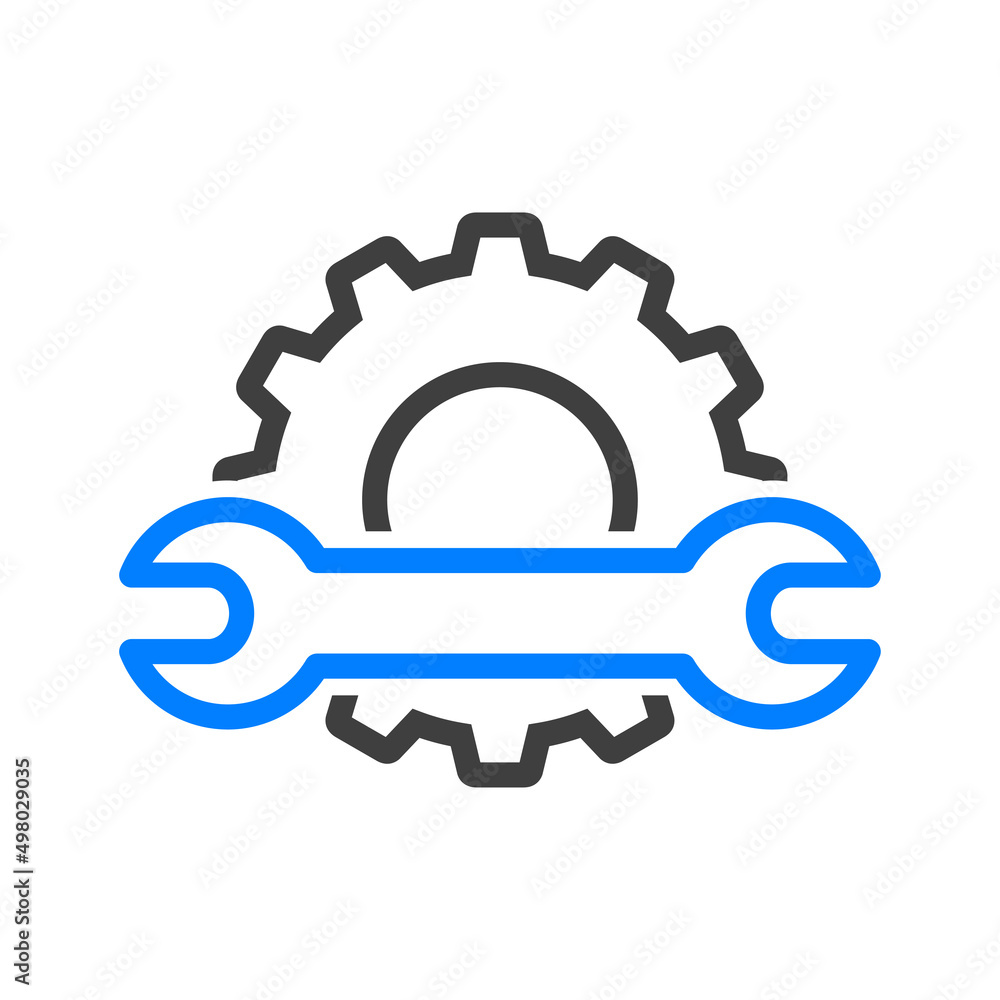 Maquinaria industrial. Logotipo con rueda dentada con silueta de ...