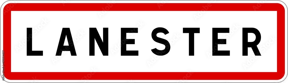Panneau entrée ville agglomération Lanester / Town entrance sign ...