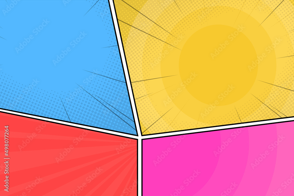 Abstract comic colorful frame background with cloud illustration Stock ...