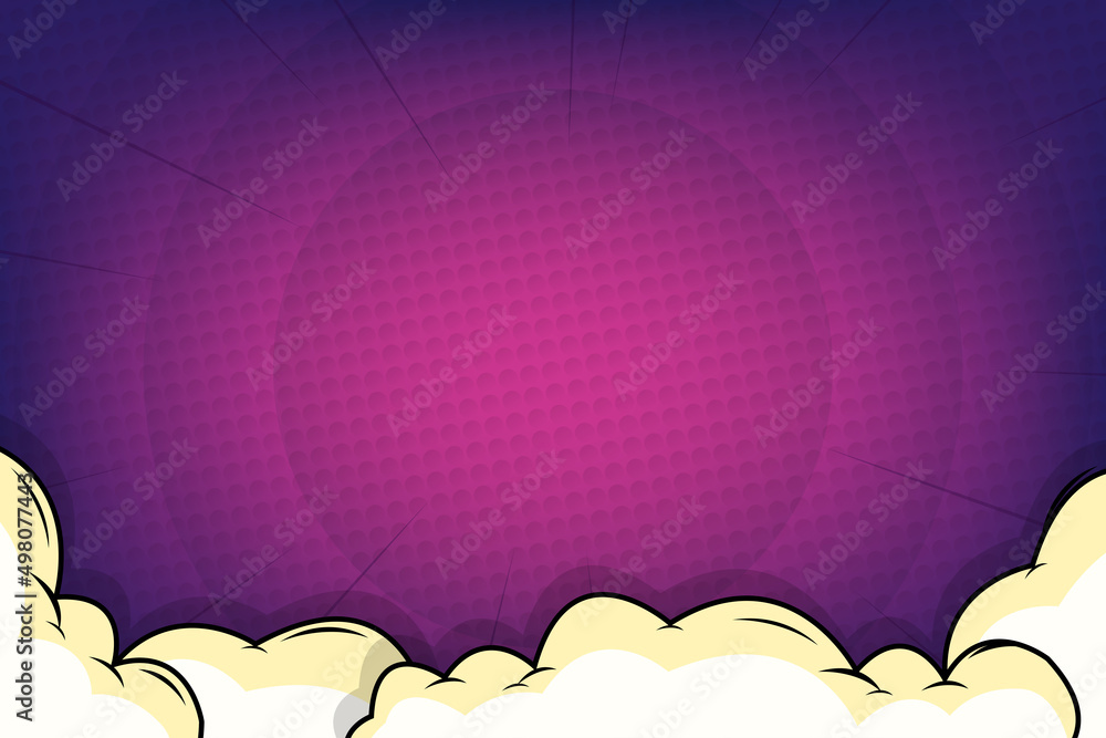 Comic cartoon blank background with cloud Stock Vector | Adobe Stock
