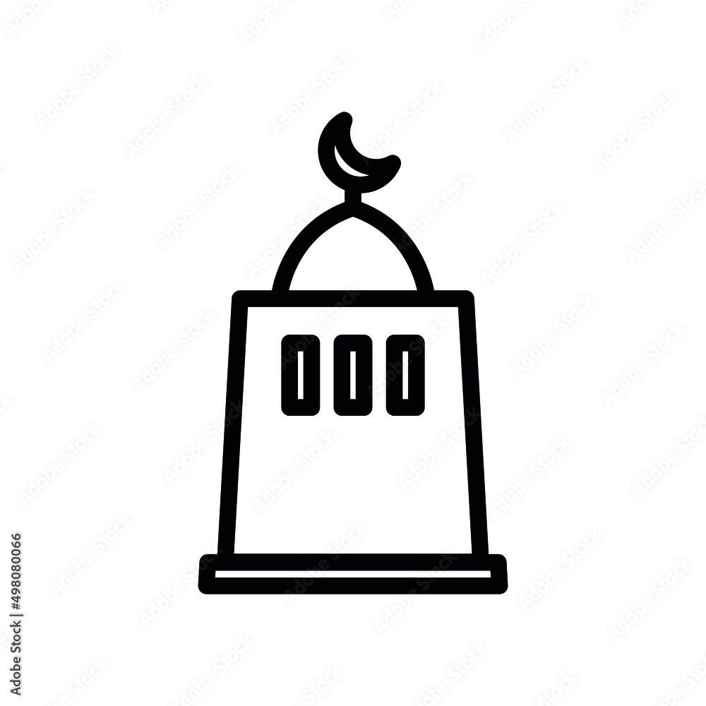 Mosque line icon. Symbol of Islam religion. Arabic culture pictogram ...