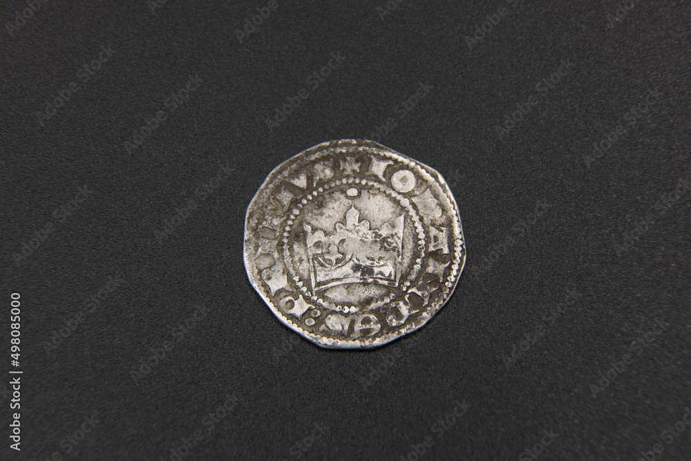 Medieval silver coin of Europe Stock Photo | Adobe Stock
