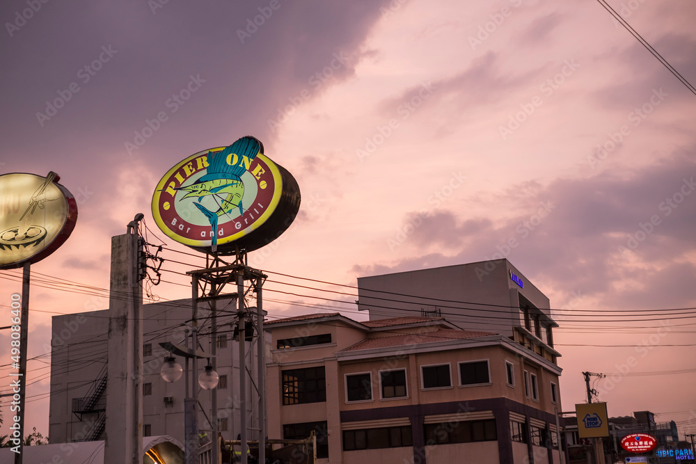 Subic, Philippines - April 2022: A Pier One signage along waterfront ...