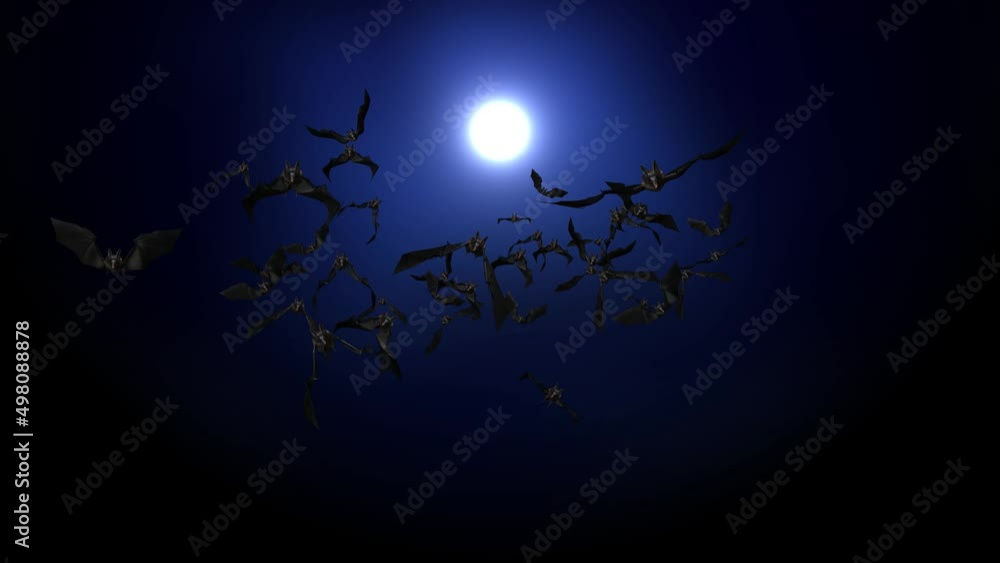 Halloween Night festival Bats Flying up Group or flock of Bats flying ...