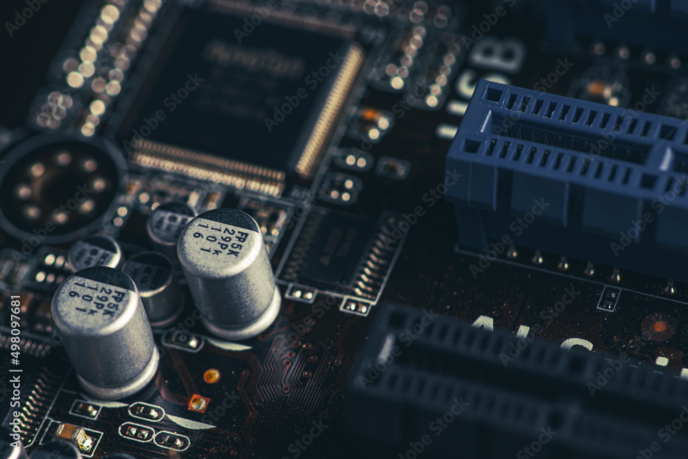 CPU power supply circuit on the motherboard, mosfets, solid-state ...