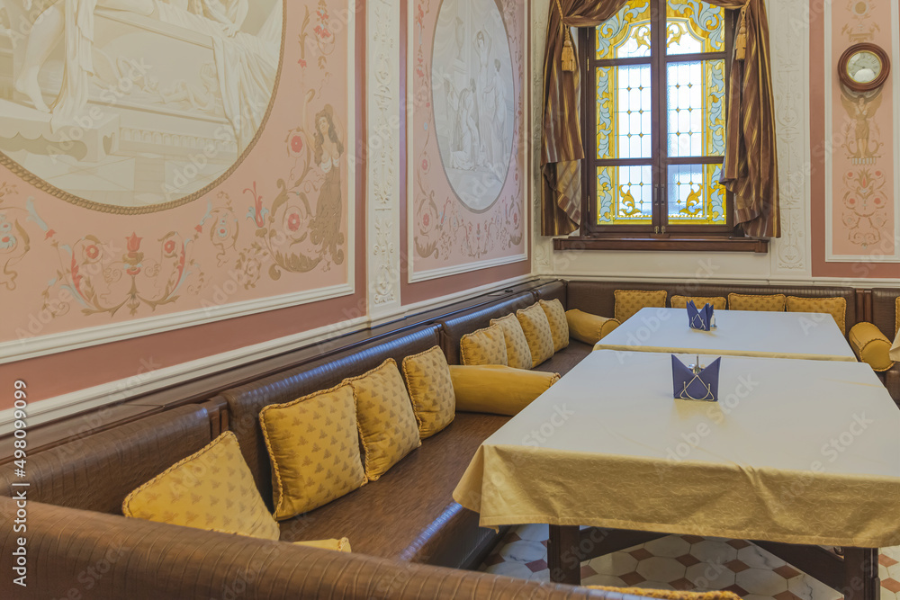 Moscow Russia February 19, 2019: A series of images. The interiors of ...