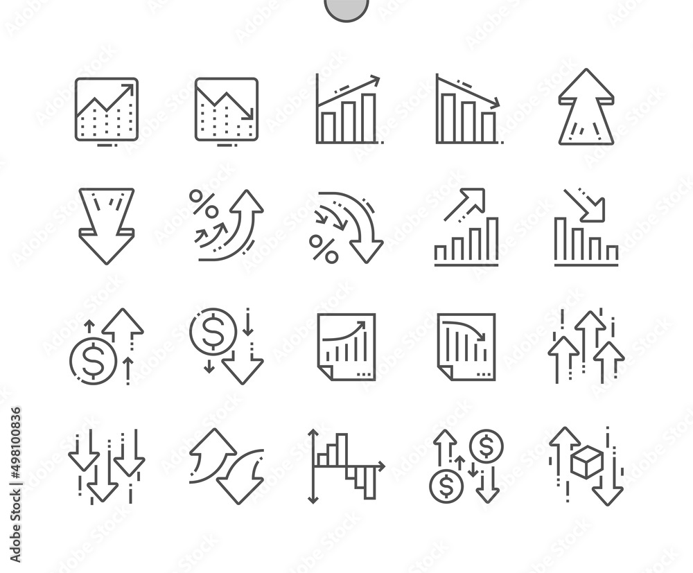 Increase and decrease. Business. Finance chart and abstract graph ...