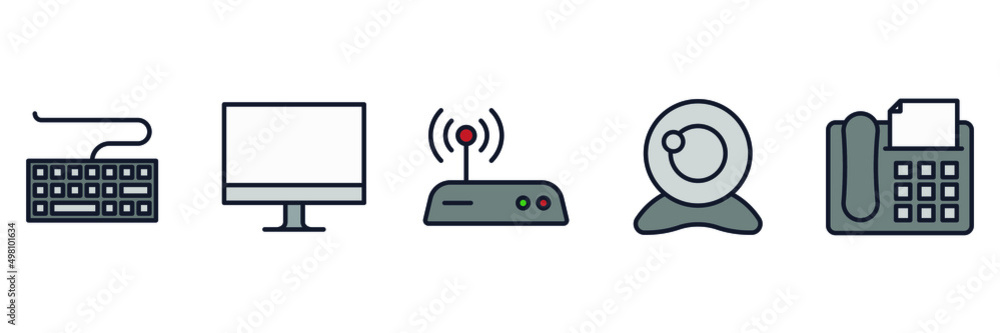 technology devices set icon symbol template for graphic and web design ...