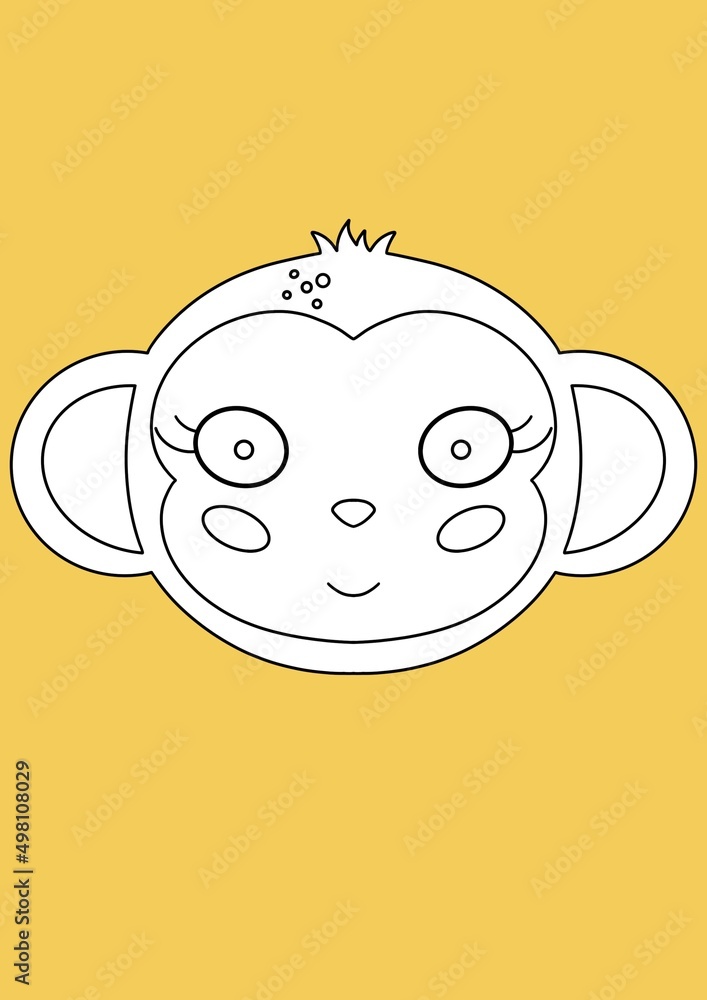 animal line illustration with colorful background for kids printable ...