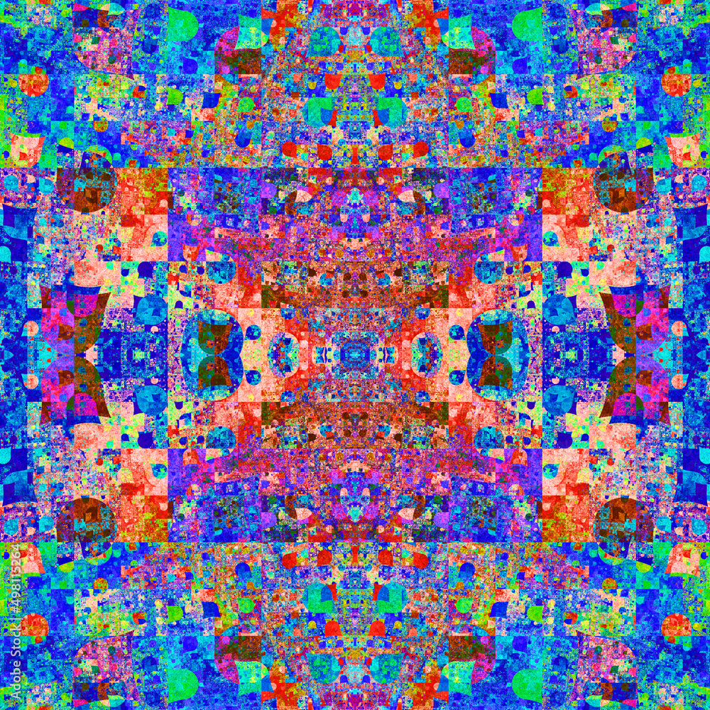 Creación de arte digital fractal compuesto de piezas simétricas en un ...