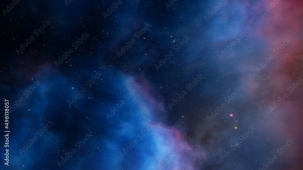 Deep space nebula with stars. Bright and vibrant Multicolor Starfield ...