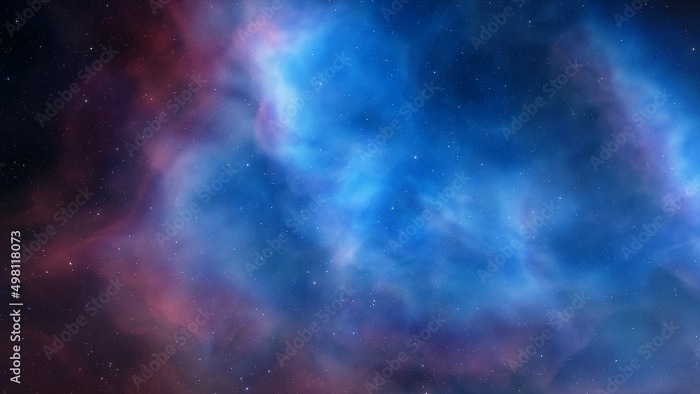 Deep space nebula with stars. Bright and vibrant Multicolor Starfield ...