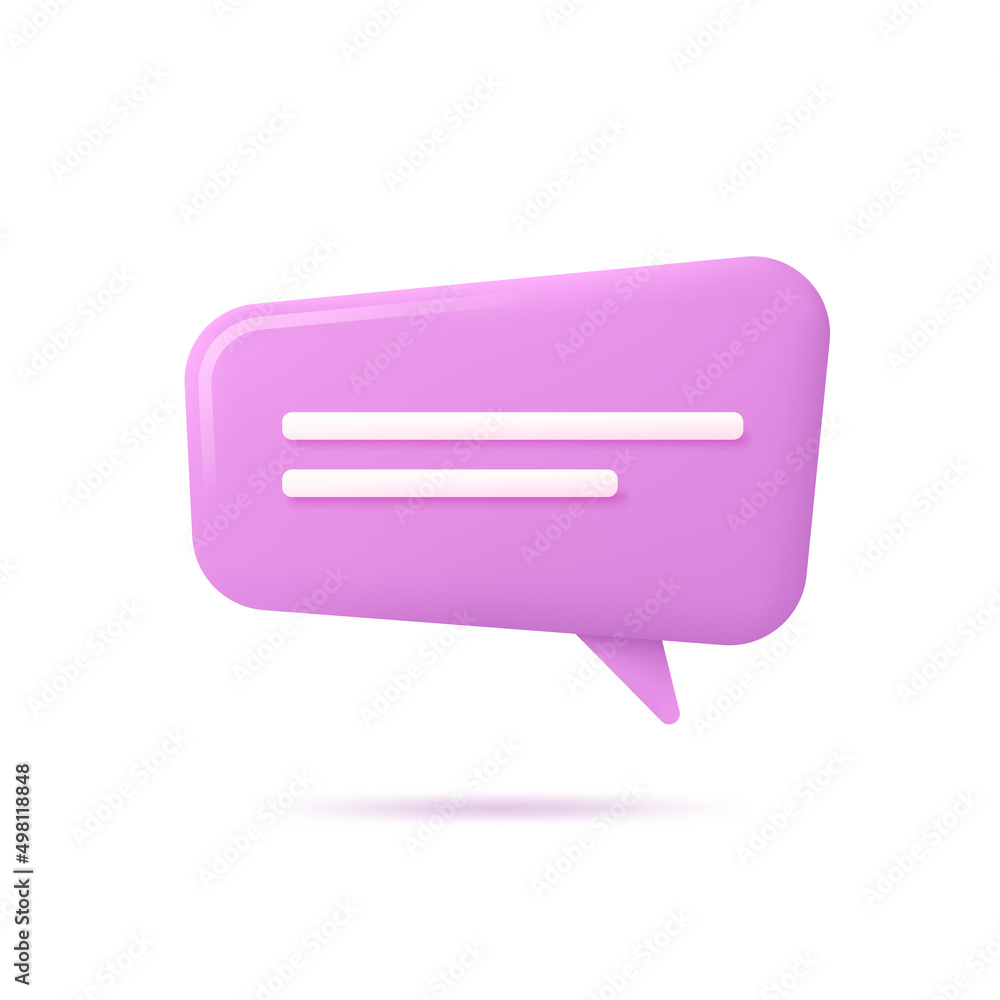 Vector realistic 3d speech bubble, chat icon, message box Stock Vector ...