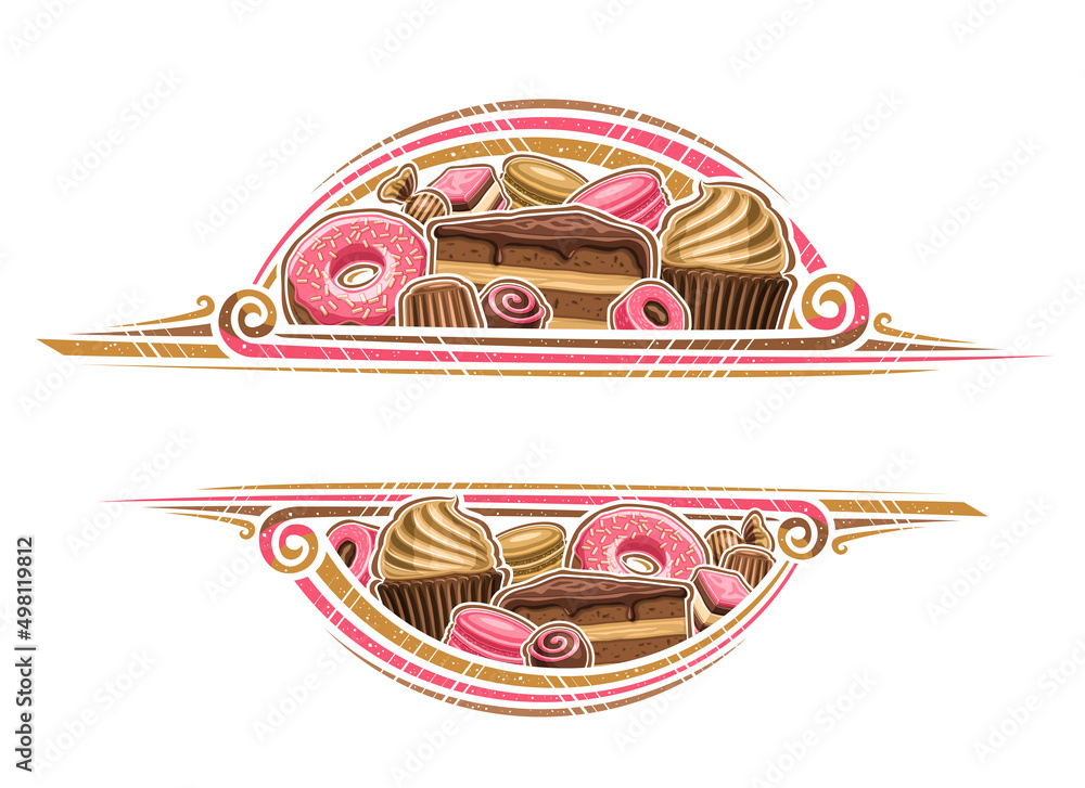 Vector border for Pastry Shop with copy space for text, decorative ...