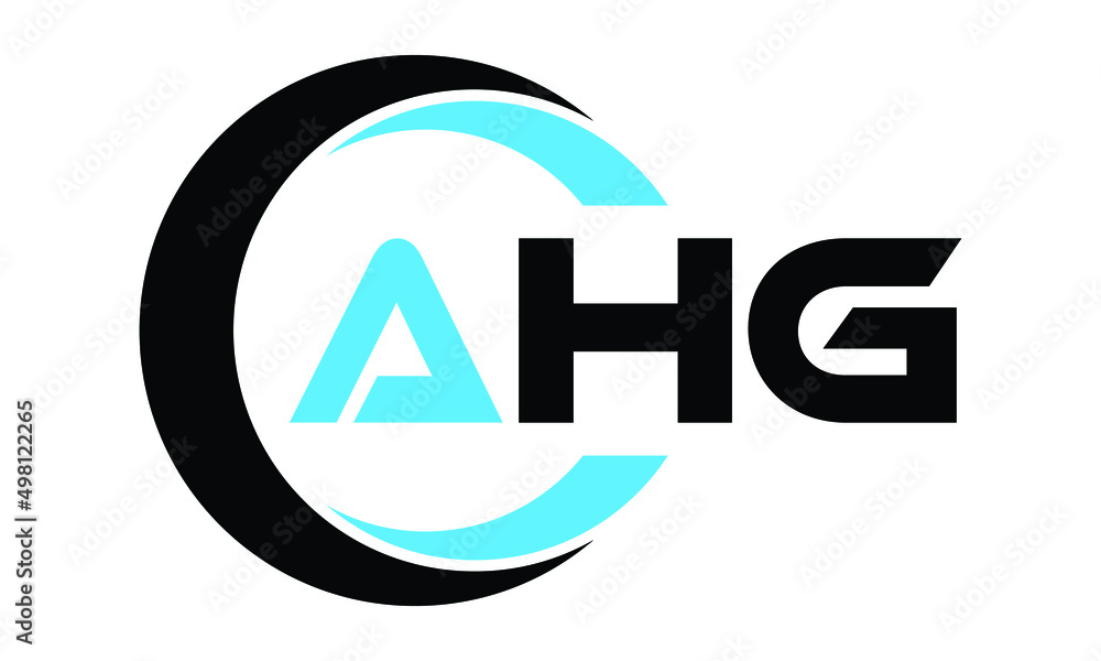 AHG swoosh logo design vector template | monogram logo | abstract logo ...